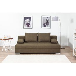 Schlafsofa Collection AB "Tania mit Bettfunktion und Bettkasten", gr&uuml;n (olive), B:194cm H:70cm T:90cm, 100%Polyester, Sofas, Schlafsofa, komfortabler Sitzkomfort: Federkern-Polsterung, inklusive R&uuml;ckenkissen