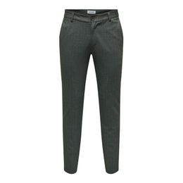 Only & Sons Anzughose ONLY & SONS "ONSMARK SLIM 02093 HERRINGBONE PANT NOOS", Herren, Gr. 29, L&auml;nge 32, schwarz, Web, Obermaterial: 64% Viskose, 31% Polyester, 5% Elasthan, unifarben, slim fit normal, Hosen Anzughose