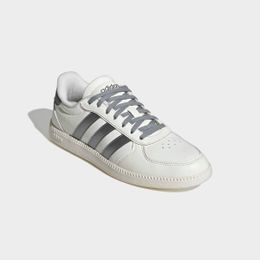 Sneaker adidas Sportswear "BREAKNET SLEEK", Damen, Gr. 42,5, wei&szlig; (core wei&szlig;, iron metallic, grau), Synthetik, Schuhe Sneaker