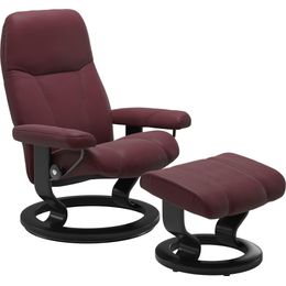 Relaxsessel stressless "Consul", rot (bordeaux batick), B:76cm H:100cm T:71cm, Leder BATICK: BATICK ist ein leicht korrigiertes, durchgef&auml;rbtes und genarbtes M&ouml;belleder, bei dem die meisten Unebenheiten und Spuren in der Regel entfernt wurden.;Leder PALOMA: PALOMA ist ein durchgef&auml;rbtes Semianilin-M&ouml;belleder mit nat&uuml;rlicher Narbung.;ROHLEDER Stoff Q2 FARON: Ein fester zuverl&auml;ssiger Boucl&eacute; mit eine