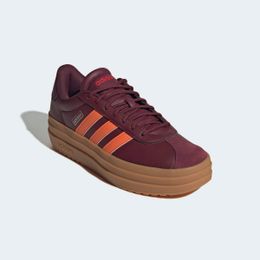 Plateausneaker adidas Sportswear "VL COURT BOLD", Damen, Gr. 36, maroon, dusky orange, pure ruby, Leder, Synthetik, Schuhe Plateausneaker, inspiriert vom Design des adidas gazelle bold