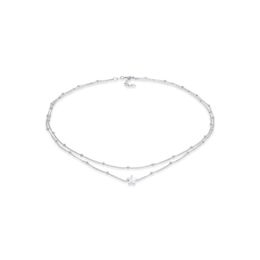 Choker Elli "Halskette Choker Layer Kugelkette Stern 925 Sterling Silber" Gr. 36, silber, Halsketten, Damen, ohne Stein, Silber 925 (Sterlingsilber), Choker