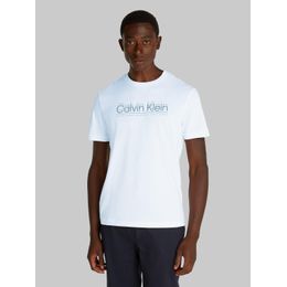 T-Shirt Calvin Klein "CP-DOUBLE LOGO T-SHIRT", Herren, Gr. XXL, wei&szlig; (hellwei&szlig;), Single Jersey, Obermaterial: 100% Baumwolle, unifarben, normal h&uuml;ftlang, Rundhals, abgesteppt, Shirts T-Shirt, mit gro&szlig;em Logoschriftzug