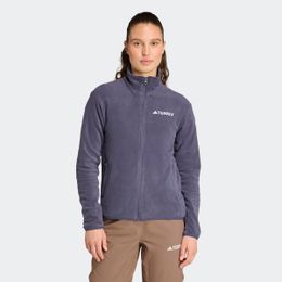 Fleecejacke adidas terrex "W MT ESS FZ FL", Damen, Gr. XL, blau (shadow navy), Obermaterial: 100% Polyester, normal, Jacken Fleecejacke
