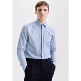 Businesshemd Seidensticker "Schwarze Rose", Herren, Gr. XL43, normale &Auml;rmell&auml;ngen, blau, 100% Baumwolle, unifarben, slim fit, 2-Knopf-Manschette, Hemden Businesshemd, Slim 1/1 Kentkragen Uni