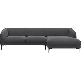 Ecksofa FLEXLUX "Belle Designsofa, L-Form, B/T 288/149 cm", grau (dervit grau), B:288cm H:74cm T:149cm, 100% Polyester, Sofas, Ecksofa, Skandinavisches Design, In hochwertiger Verarbeitung