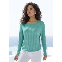 Vivance Langarmshirt 'aus strukturierter Strickqualit&auml;t' mehrfarbig Gr. 36/38 f&uuml;r Damen. Mit Rundhals. Figurumspielend. Nachhaltig.