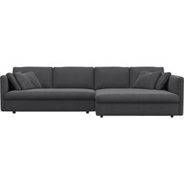 Ecksofa FLEXLUX "Lovane", grau (dervit grau), B:290cm H:84cm T:185cm, 100% Polyester, Sofas, Ecksofa, Weich & anschmiegsam, gro&szlig;e Sitztiefe auf Kaltschaum, Dekokissen inkl.