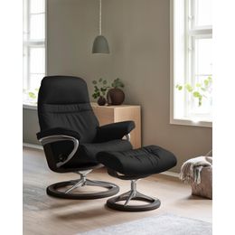 Relaxsessel stressless "Sunrise", schwarz (schwarz paloma), B:92cm H:105cm T:80cm, Leder BATICK: BATICK ist ein leicht korrigiertes, durchgef&auml;rbtes und genarbtes M&ouml;belleder, bei dem die meisten Unebenheiten und Spuren in der Regel entfernt wurden.;Leder PALOMA: PALOMA ist ein durchgef&auml;rbtes Semianilin-M&ouml;belleder mit nat&uuml;rlicher Narbung.;ROHLEDER Stoff Q2 FARON: Ein fester zuverl&auml;ssiger Boucl&eacute; mit 