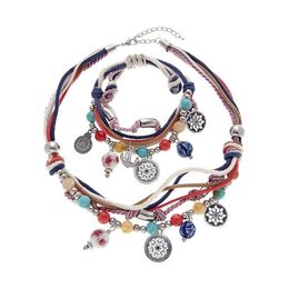 Lascana Schmuckset 'Bettlerarmband und Halsketten Set' mehrfarbig Gr. f&uuml;r Damen