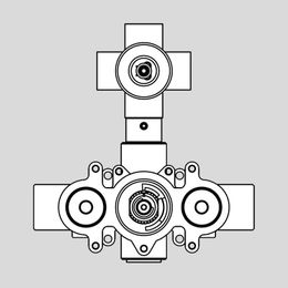 antoniolupi BIKAPPA Unterputz-Grundk&ouml;rper f&uuml;r Thermostat mit 3-Wege-Umsteller, BK603I,