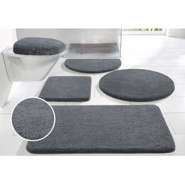 Badematte OTTO HOME "Merida, Badvorleger, Badezimmer Teppich" Gr. 14, grau (dunkelgrau), H:32mm, Kunstfaser, Badematten, Badematte, Badteppich, Uni Farben, rechteckig, rund & als 2-tlg. Set erh&auml;ltlich