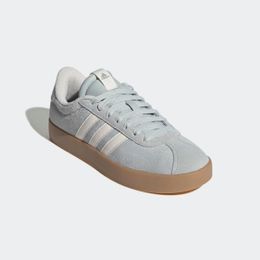 Sneaker adidas Sportswear "VL COURT 3.0", Damen, Gr. 38,5, grau (wonder silber, sanftes wei&szlig;, gum 3), Leder, Synthetik, Schuhe Sneaker, inspiriert vom Design des adidas samba, Topseller