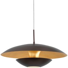 Eglo H&auml;ngeleuchte "NUVANO Pendellampe, Stahl, IP20, E27, Esstischlampe, Retro, H&auml;ngelampe", braun (braun, goldfarben), 1, &Oslash; 48cm H: 15,5cm, Leuchten, H&auml;ngeleuchte, H110 x &Oslash;48 cm, braun, gold, 1X60W exkl., H&auml;ngeleuchte