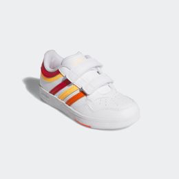 Klettschuh adidas Sportswear "HOOPS 4.0", M&auml;dchen, Gr. 33, cloud wei&szlig;, better scarlet, flash orange, Synthetik, Schuhe Klettschuh, f&uuml;r Kinder