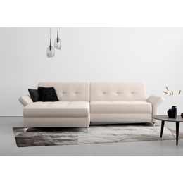 Ecksofa Home Affaire "Maredo L-Form", grau (elephant), B:284cm H:89cm T:179cm, 100% Polyester, Sofas, Ecksofa, Federkern, wahlweise auch mit Kopfteil- und Armlehnverstellung