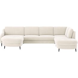 Sit & More Wohnlandschaft SIT & MORE "Soul U-Form", beige (elfenbein), B:372cm H:90cm T:239cm, 100% Polyester, Sofas, Wohnlandschaft, wahlweise mit Bett und Bettkasten