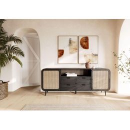 Sideboard Mango 200x40x80 dunkelgrau lackiert VALENCIA #220