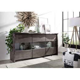 Sideboard Akazie 191x45x96 grau lackiert PURE ACACIA #908