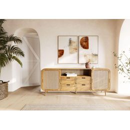 Sideboard Mango 200x40x80 natur lackiert VALENCIA #120