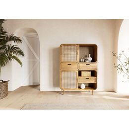 Highboard Mango 110x40x150 natur lackiert VALENCIA #110