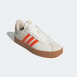 Sneaker adidas Sportswear "VL COURT 3.0", Damen, Gr. 42, orange (core wei&szlig;, impact orange, gold metallic), Leder, Synthetik, Schuhe Sneaker, inspiriert vom Design des adidas samba
