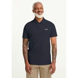Poloshirt Jack Wolfskin "ESSENTIAL POLO M", Herren, Gr. L (52), schwarz navy, Obermaterial: 100% Baumwolle. Futter: 100% Baumwolle, normal, Rundhals, Shirts Poloshirt