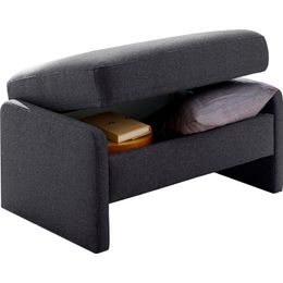 Stauraumhocker Home Affaire "Mailand", grau, B:70cm H:60cm T:60cm, 100% Polyester, Hocker, Stauraumhocker, passend zur Serie