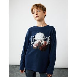 KOTON T-Shirt Jungen Gr&ouml;&szlig;e 152/164 navy / braun / wei&szlig;