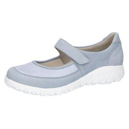 Waldl&auml;ufer Riemchenballerina WALDL&Auml;UFER "HAVY", Damen, Gr. 4 (37), blau (hellblau), Nubukleder, Textil, Schuhe Riemchenballerina, Komfortschuh, Orthotritt-Funktion, f&uuml;r Hallux Valgus, Weite H