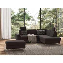 Sit & More Ecksofa SIT & MORE "Padua L-Form", braun (espresso), B:276cm H:89cm T:228cm, Sofas, Ecksofa, inklusive Sitztiefenverstellung, Armteilfunktion und Federkern