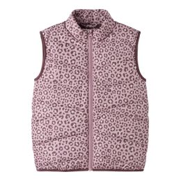 Steppweste name it "NKFMYLANE VEST AOP4", M&auml;dchen, Gr. 152, keepsake lila, Steppware, Obermaterial: 100% Polyester, bedruckt, regular fit normal, hoch geschlossener Ausschnitt, Westen Steppweste
