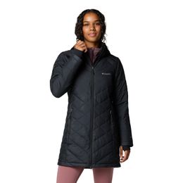 Steppmantel Columbia "Heavenly Long Hooded Jacket", Damen, Gr. XS (32), schwarz, Steppware, Obermaterial: 100% Polyester, unifarben, l&auml;ssig geschnitten Po-bedeckend, hoch geschlossener Ausschnitt, eingesetzt eingefasste Kante mit Daumenl&ouml;chern, M&auml;ntel Steppmantel