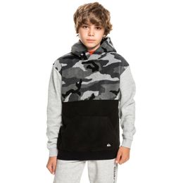 Kapuzensweatshirt Quiksilver "Essentials", Jungen, Gr. 12(148-156cm), schwarz (schwarz everyday camo), 100% Recyceltes Polyester, Sweatshirts Kapuzensweatshirt
