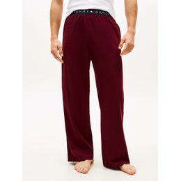 Loungehose, Herren, Gr. XXL (56), N-Gr, deep rouge, Jersey, Obermaterial: 95% Baumwolle, 5% Elasthan, Tommy Hilfiger Underwear, relaxed fit lang, Hosen Loungehose, relaxed fit, weites Bein, elastischer Bund mit Logo