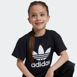 T-Shirt adidas originals "ADICOLOR TREFOIL KIDS", Jungen, Gr. 110, schwarz, Obermaterial: 100% Baumwolle, Rundhals, Shirts T-Shirt, f&uuml;r Kinder, mit Rundhalsausschnitt, ohne Verschluss
