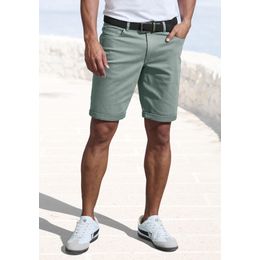 Jeansshorts John Devin "5-Pocket Shorts", Herren, Gr. 34, N-Gr, gr&uuml;n, Denim/Jeans, Obermaterial: 98% Baumwolle, 2% Elasthan, unifarben, normal kurz, Jeans Jeansshorts, aus elastischer Denim-Qualit&auml;t