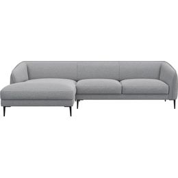 Ecksofa FLEXLUX "Belle Designsofa, L-Form, B/T 288/149 cm", grau (sophisto gre), B:288cm H:74cm T:149cm, 100% Polyester, Sofas, Ecksofa, Skandinavisches Design, In hochwertiger Verarbeitung