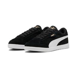 Sneaker Puma "VIKKY STAR SD", Damen, Gr. 39, schwarz-wei&szlig; (Puma schwarz, Puma wei&szlig;, Puma gold), Leder, colorblocking, Schuhe Sneaker, aus Leder, mit Schn&uuml;rung, Innenmaterial aus Textil