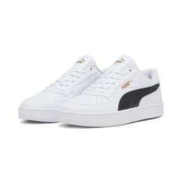 Sneaker Puma "CAVEN 2.0", Herren, Gr. 44,5, Puma wei&szlig;, Puma schwarz, gold, Synthetik, unifarben, Schuhe Sneaker, mit Schn&uuml;rung, mit Gummilaufsohle, niedrige Schuhh&ouml;he