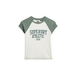 Superdry & Co T-Shirt 'Athletic Essentials' Damen Gr&ouml;&szlig;e XXL creme / gr&uuml;n