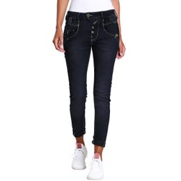 Slim-fit-Jeans Gang "94MARGE", Damen, Gr. 34, N-Gr, midnight indigo, Denim/Jeans, Obermaterial: 89% Baumwolle, 9% Polyester, 2% Elasthan, slim fit lang, Jeans Slim-fit-Jeans, mit besonderem 4-Knopf-Verschluss