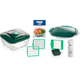 Zerkleinerer Genius "Nicer Dicer Chef inkl. Knoblauch-Schneider G5, Set 10-tlg.", gr&uuml;n (wei&szlig;, gr&uuml;n), B:24,5cm H:25cm T:16,5cm, Zerkleinerer, Zerkleinerer, erm&ouml;glichen eine Arbeitserleichterung durch kinderleichte Anwendung