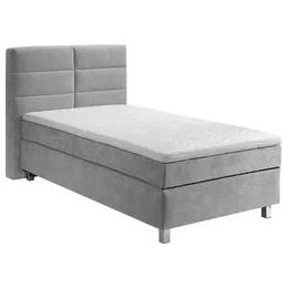 Boxspringbett, grau, B:105cm L:210cm, Bezug: 100% Polyester;Polsterung: 100% Polyester, Westfalia Schlafkomfort, Komplettbetten, Boxspringbett, wahlweise mit Kaltschaum-Topper