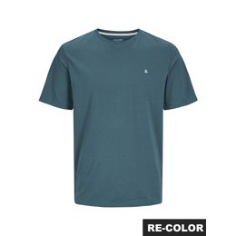 Jack & Jones Rundhalsshirt JACK & JONES "JJEPAULOS TEE SS CREW NECK NOOS", Herren, Gr. L, blau mirage, Single Jersey, Obermaterial: 100% Baumwolle, unifarben, regular fit normal, Rundhals, gerader Abschluss, Shirts Rundhalsshirt, Baumwollmischung, regular fit