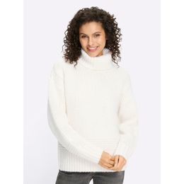 Heine Witt Damen Rollkragenpullover mit Strukturstrick, ecru, Gr&ouml;&szlig;e 50