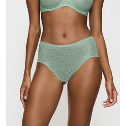 Maxislip Triumph "Signature Sheer", Damen, Gr. 36, gr&uuml;n (misty turquoise), Obermaterial: 51% Polyamid, 49% Elasthan, figurbetont, Unterhosen Maxislip, Monogramm-T&uuml;ll