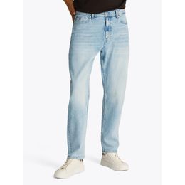 Gerade Jeans Tommy Jeans "Isaac Relaxed Tapered", Herren, Gr. 30, L&auml;nge 34, blau (denim ultra light), Denim/Jeans, Obermaterial: 99% Baumwolle, 1% Elasthan, regular fit lang, Jeans Gerade Jeans, Relaxed‑Fit‑Jeans mit konisch zulaufendem Bein