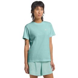 T-Shirt Jack Wolfskin "ESSENTIAL T W", Damen, Gr. L, gr&uuml;n (soft jade), Obermaterial: 100% Baumwolle, Rundhals, Shirts T-Shirt, weiches, klassisches T-Shirt aus atmungsaktiver Bio-Baumwolle