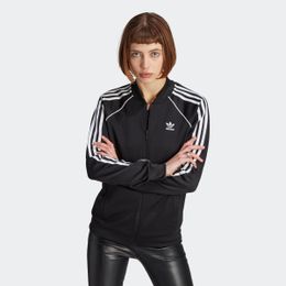 Trainingsjacke adidas originals "ADICOLOR CLASSICS SST ORIGINALS", Damen, Gr. XXL, schwarz, Obermaterial: 50% Baumwolle, 43% Polyester, 7% Elasthan, gestreift, Jacken Trainingsjacke, Sportjacke Superstar, Topseller